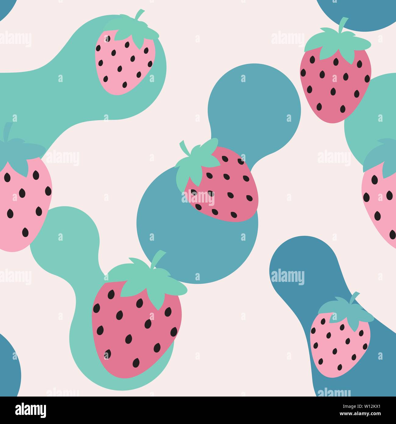 Simple Strawberry Seamless Pattern Background Vector Illustration Stock ...