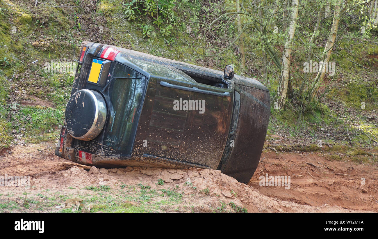 Mitsubishi Roll over While Offroading Stock Photo - Alamy