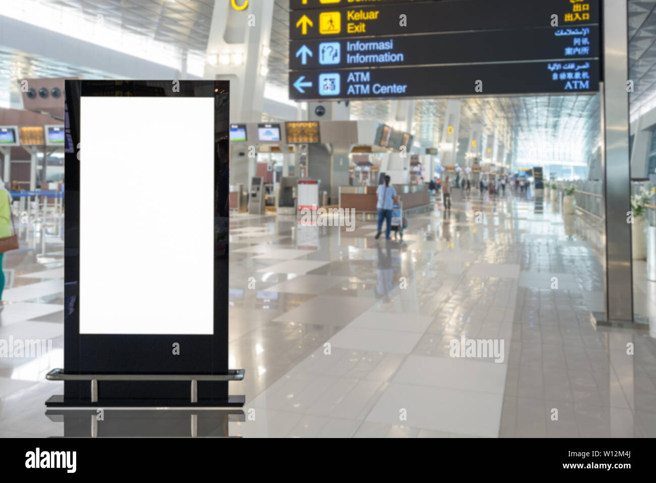 beauty full blank advertising billboard at airport background large LCD ...