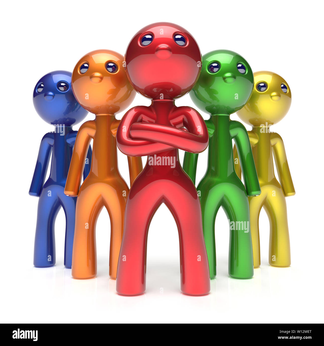 Leadership teamwork characters men crowd businessman commander team ...