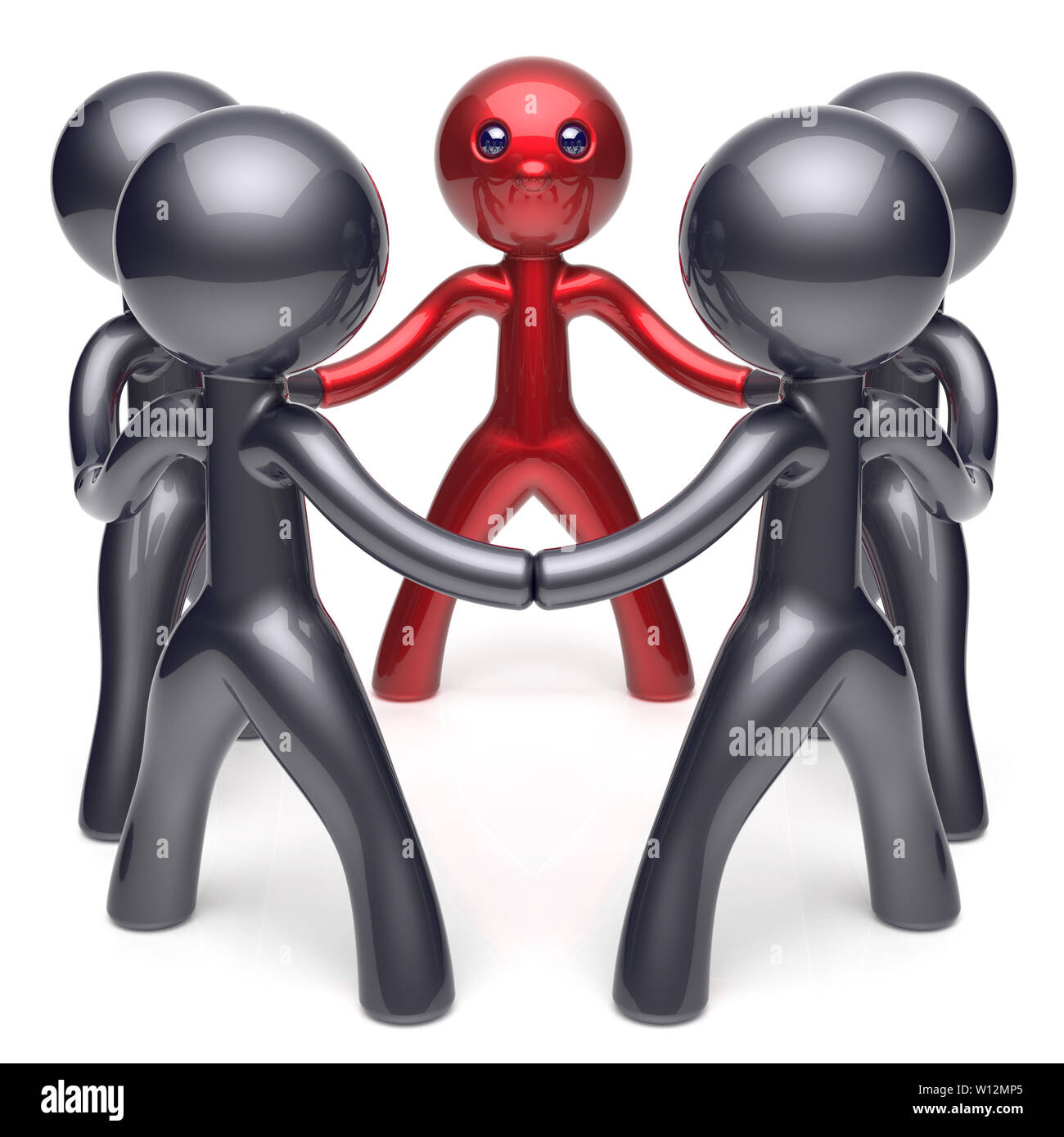 Leader leadership character teamwork circle stylized people social ...
