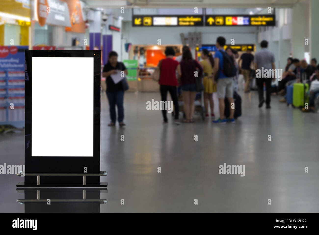 beauty full blank advertising billboard at airport background large LCD ...