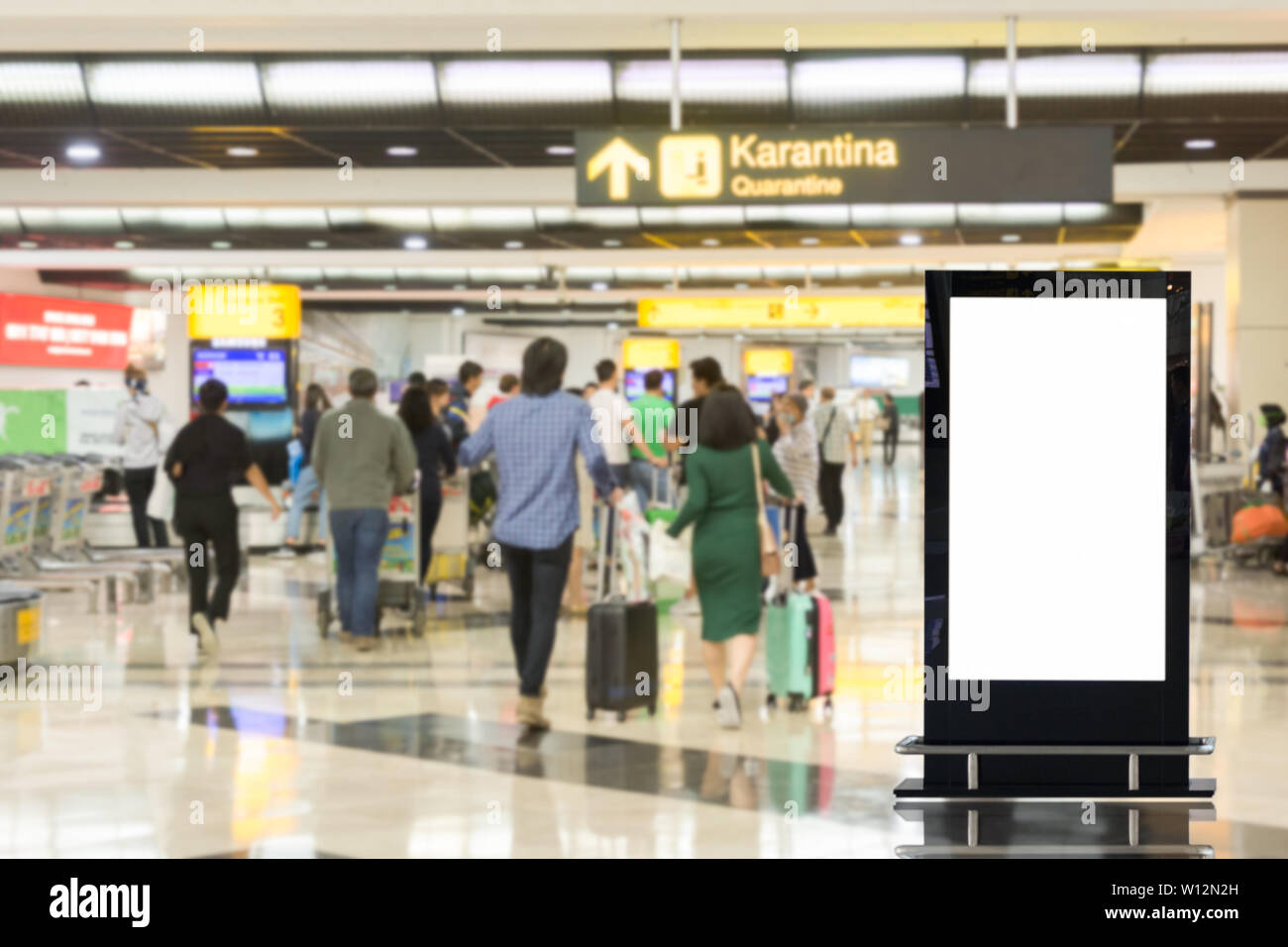 beauty full blank advertising billboard at airport background large LCD ...