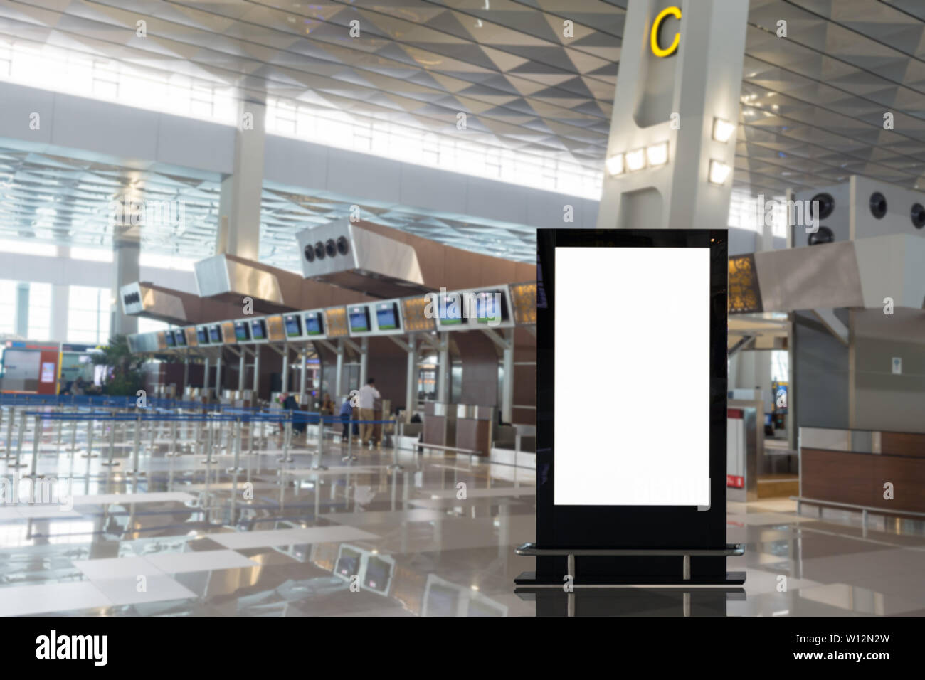 beauty full blank advertising billboard at airport background large LCD ...