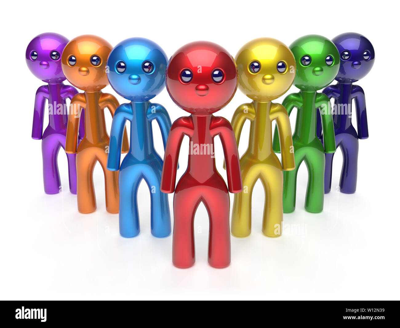 Leadership businessman commander teamwork characters men crowd team ...