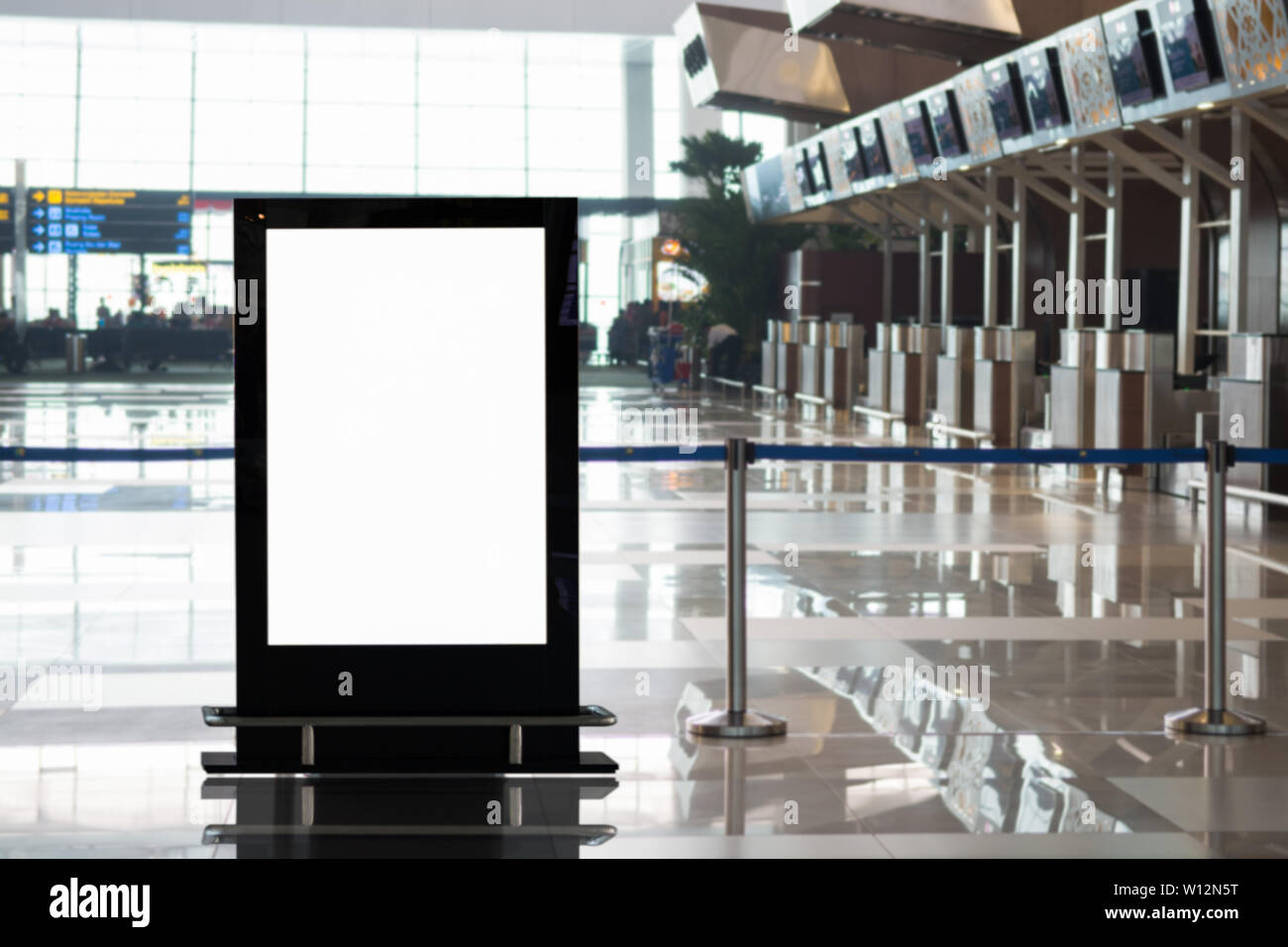 beauty full blank advertising billboard at airport background large LCD ...