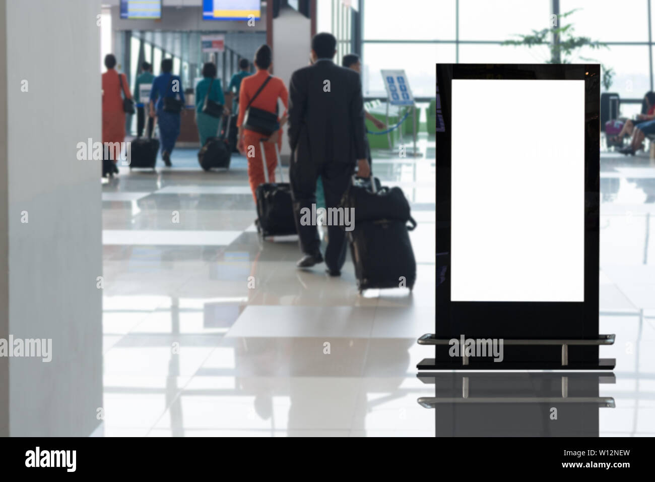 beauty full blank advertising billboard at airport background large LCD ...