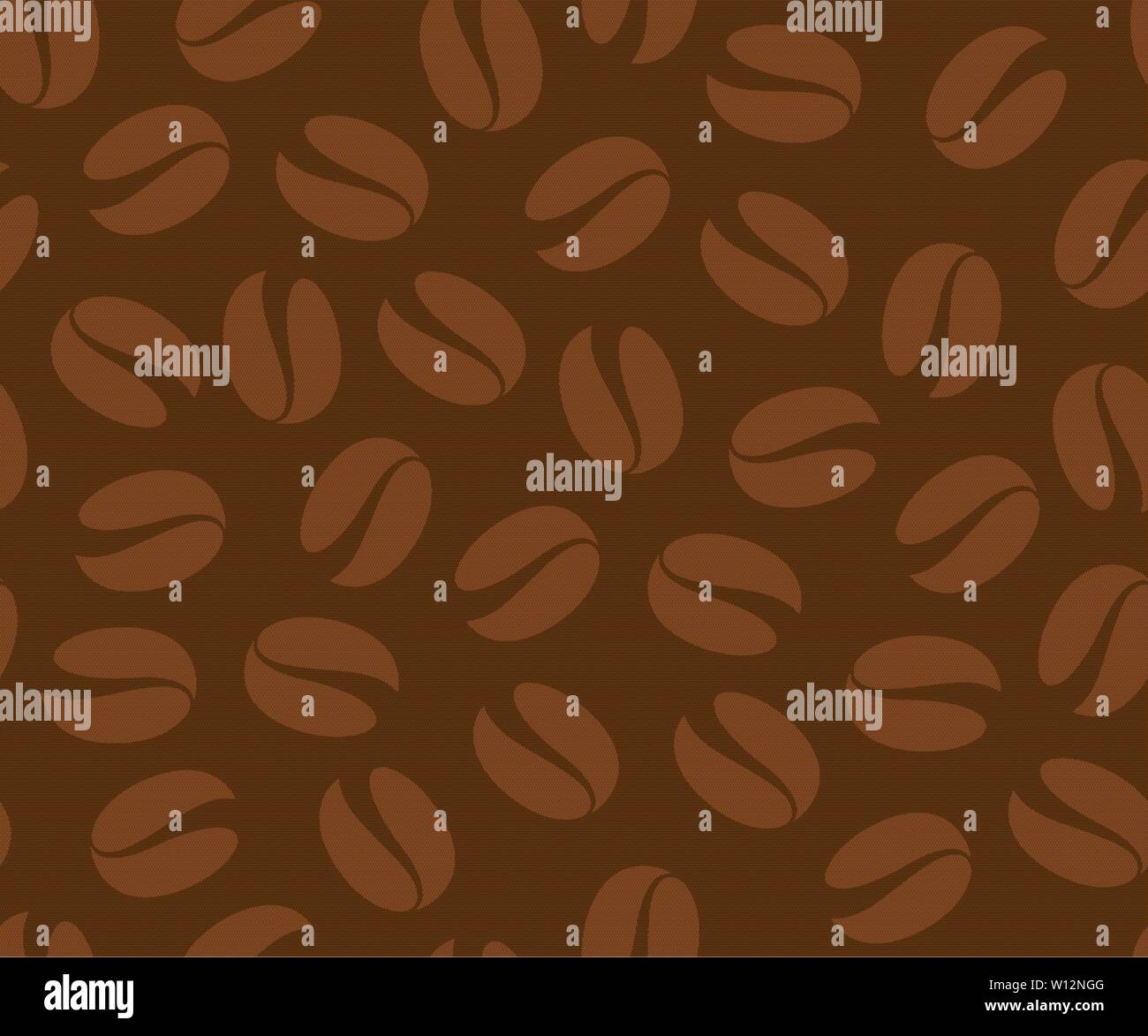 Coffee beans seamless pattern, vector background. Repeated dark brown ...
