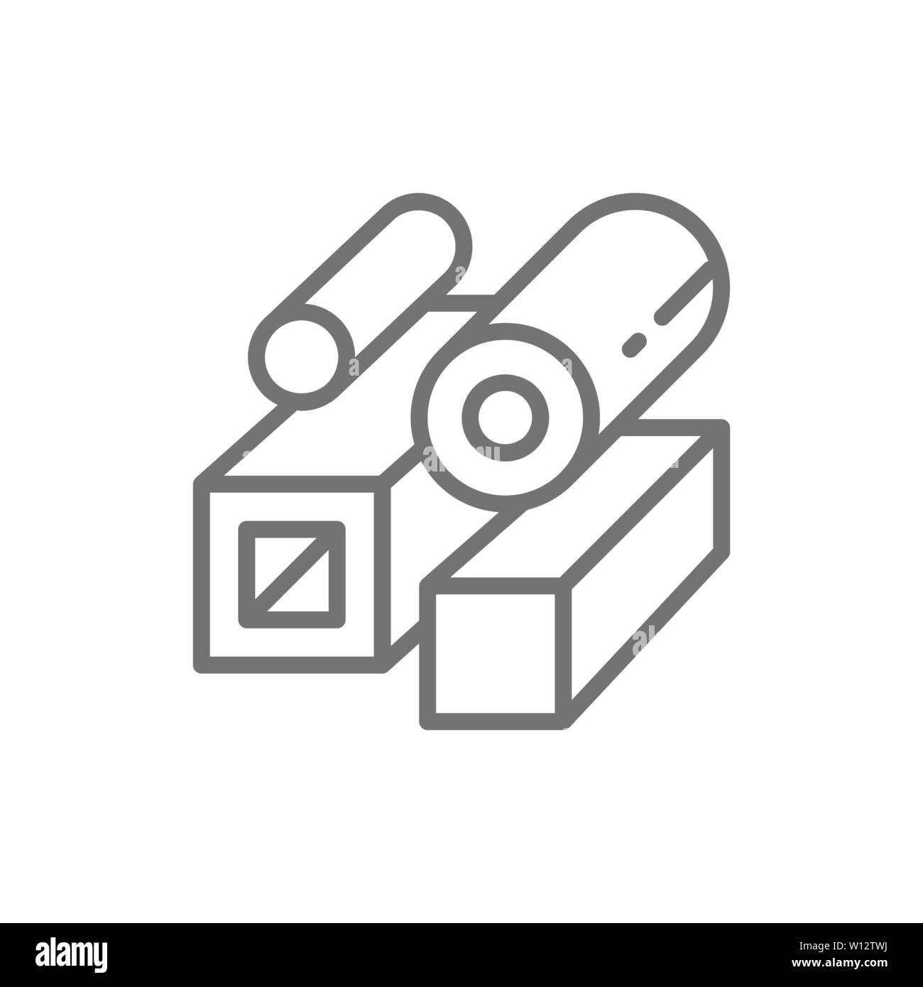 Vector steel pipes, metallurgy product line icon Stock Vector Image ...