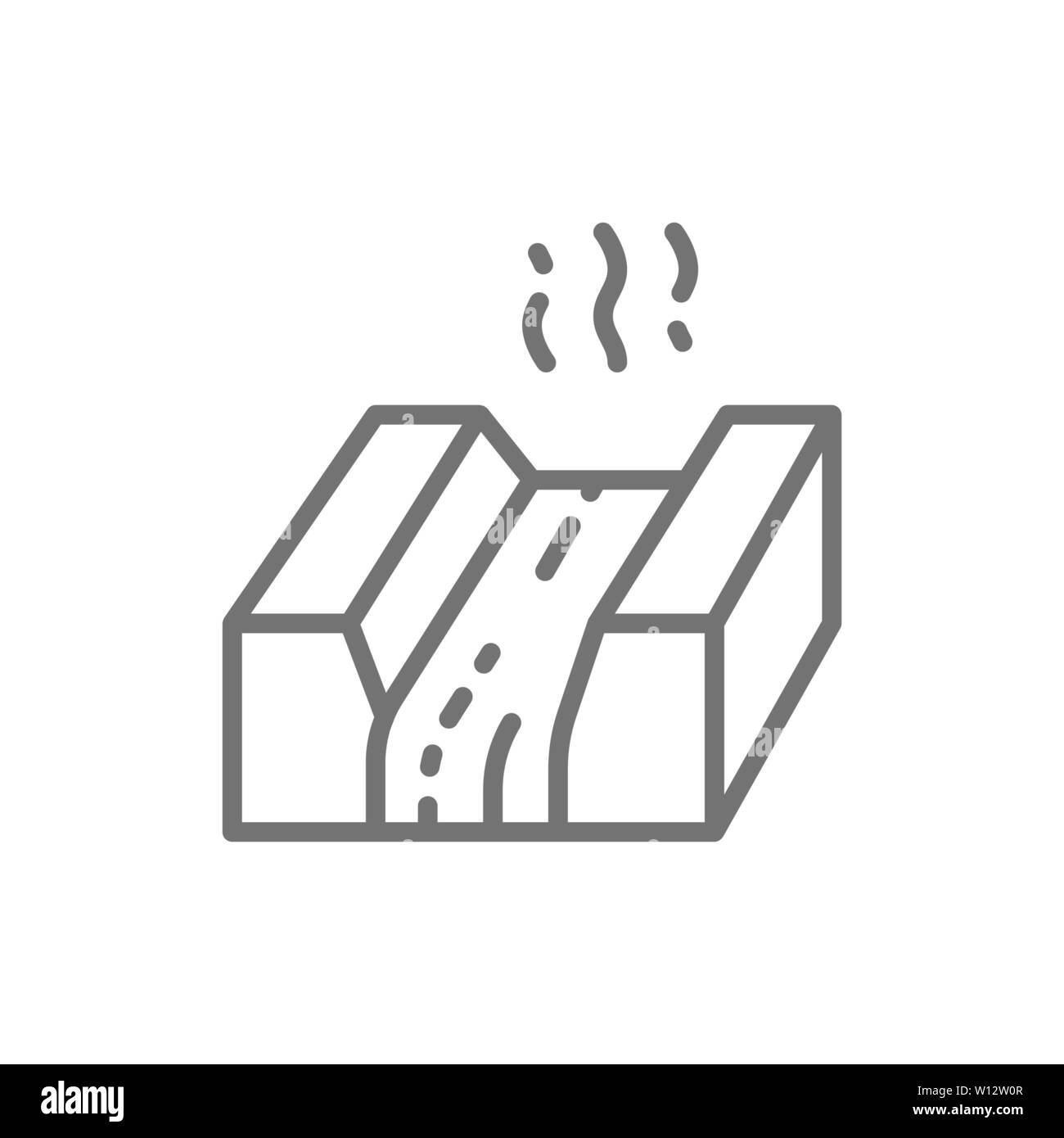 Molten metal, lava, magma, metallurgy industry line icon Stock Vector ...