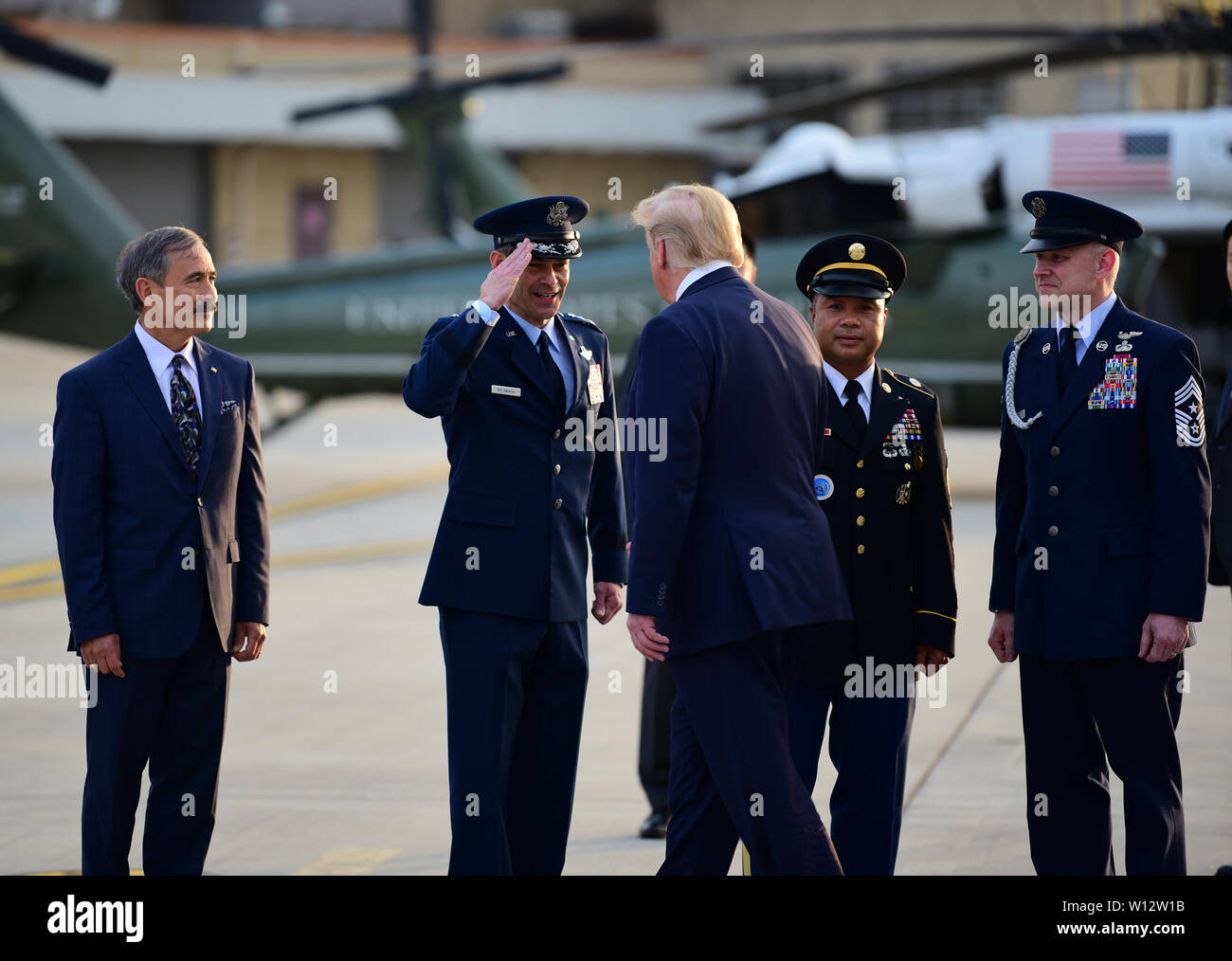 U.S. Air Force Lt. Gen. Kenneth Wilsbach, Seventh Air Force commander ...