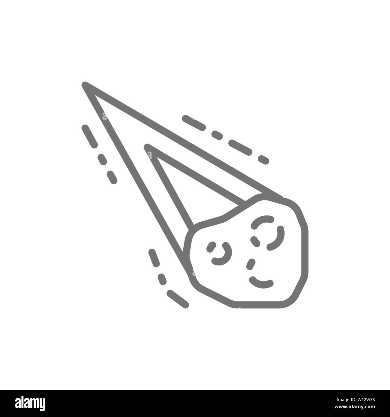 Vector meteorite, comet, asteroid, meteor line icon Stock Vector Image ...