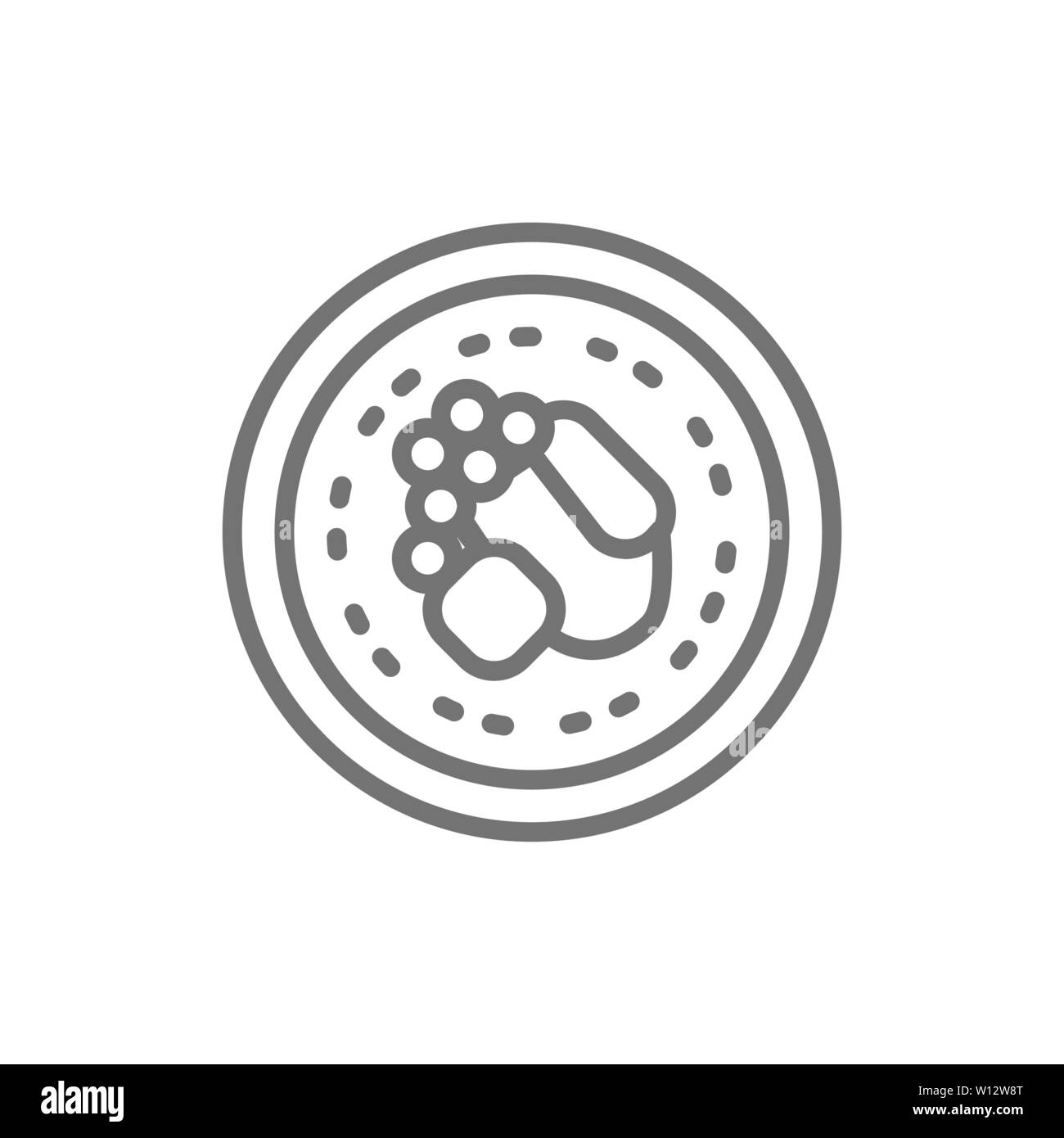 Asian hot dish line icon. Isolated on white background Stock Vector ...