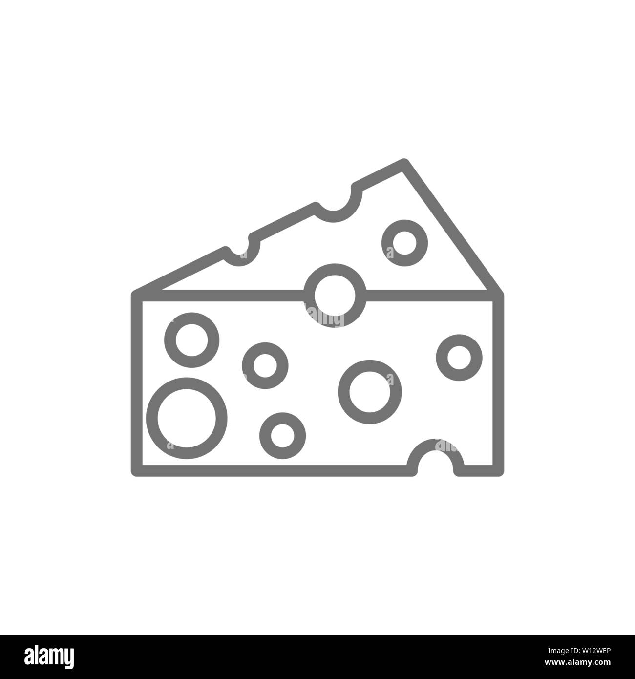 Italian cheese, parmesan line icon. Isolated on white background Stock ...