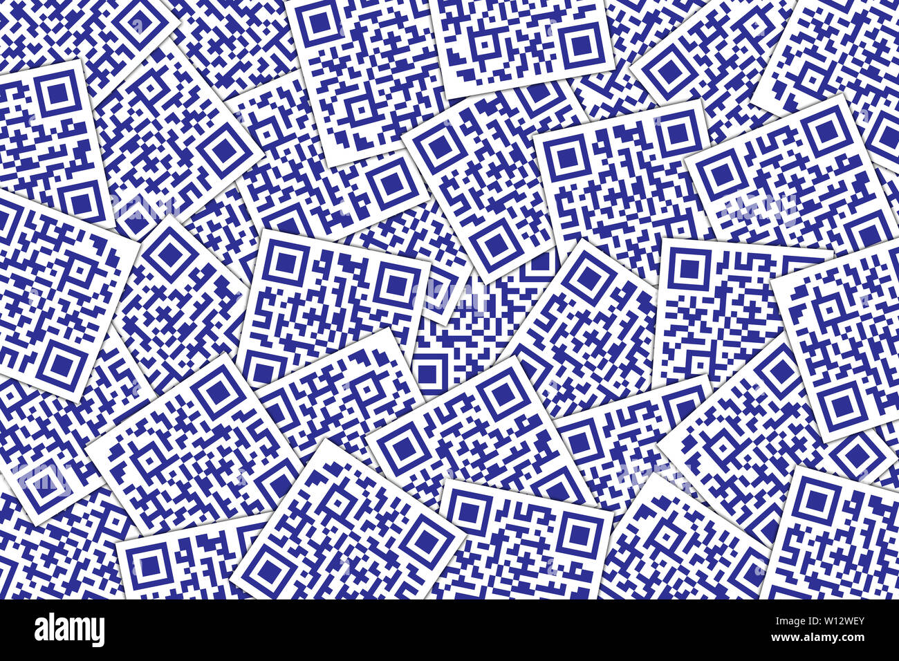 QR Code Dark Blue Background. Quick Response Code for Supermarket, E ...