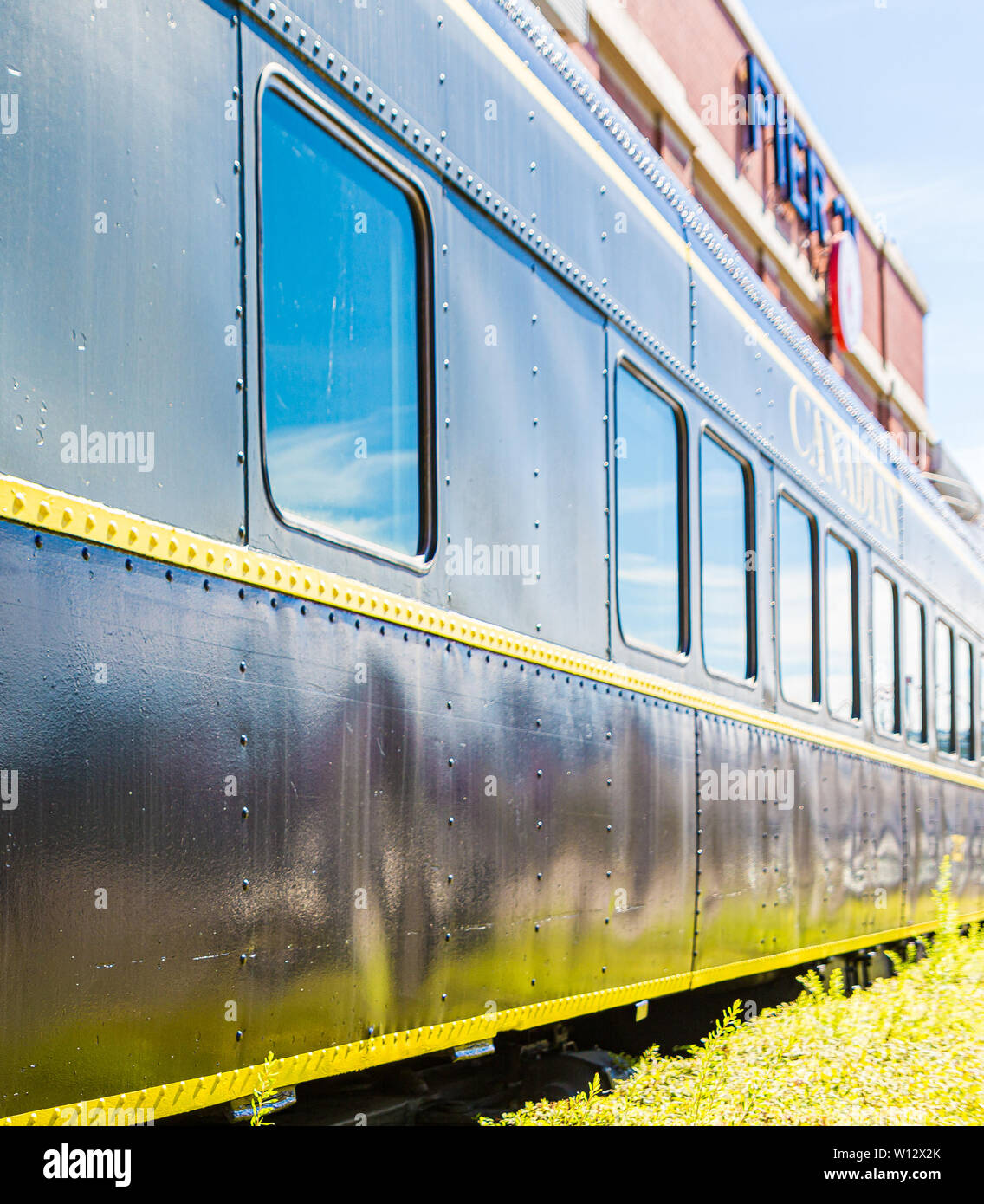 Old Canadian Train on display in Halifax, Nova Scotia Stock Photo - Alamy