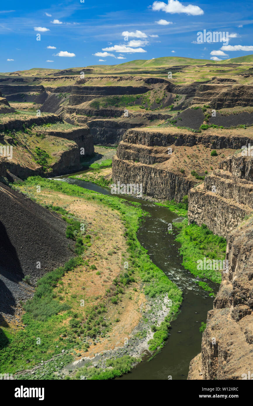 palouse river in a canyon below palouse falls near washtucna ...