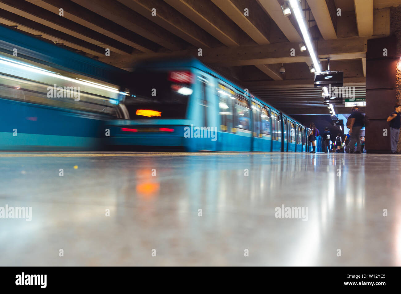 SANTIAGO, CHILE - MARCH 2016: A Santiago Metro NS93 train at Quinta ...