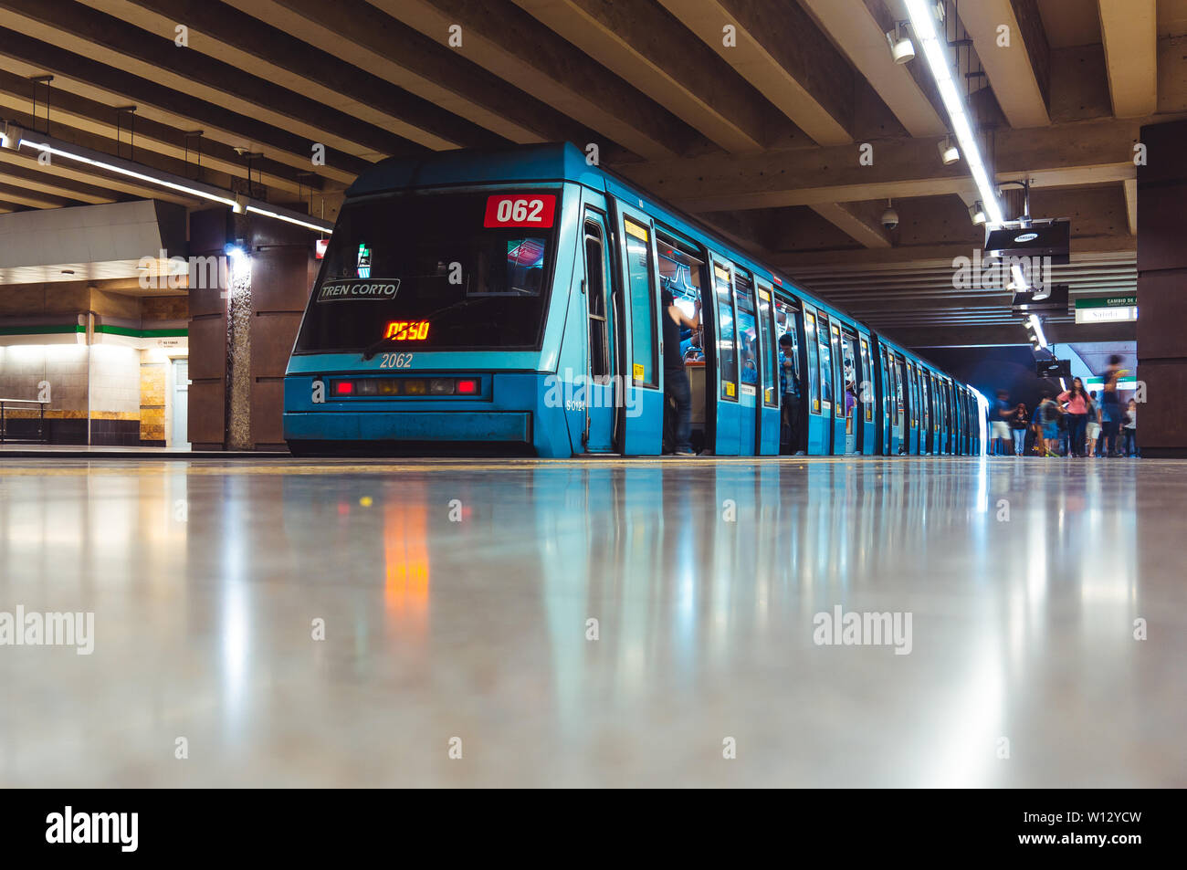 SANTIAGO, CHILE - MARCH 2016: A Santiago Metro NS93 train at Quinta ...