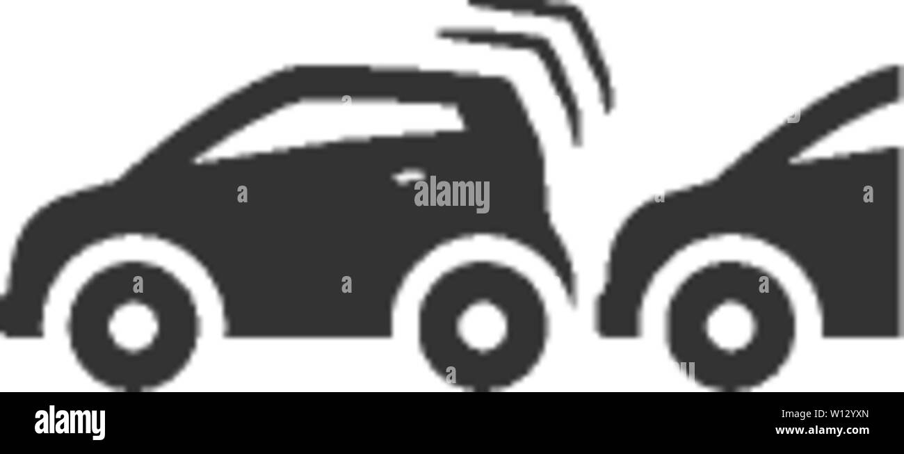 Car crash icon in single color. Automotive accident incident insurance ...
