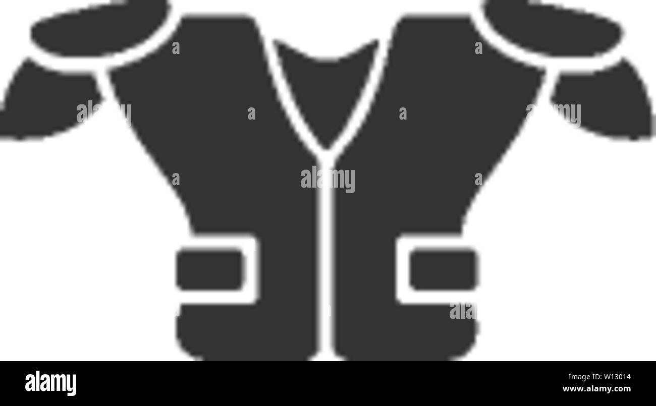 Football armor icon in single grey color. Sport American centerback ...