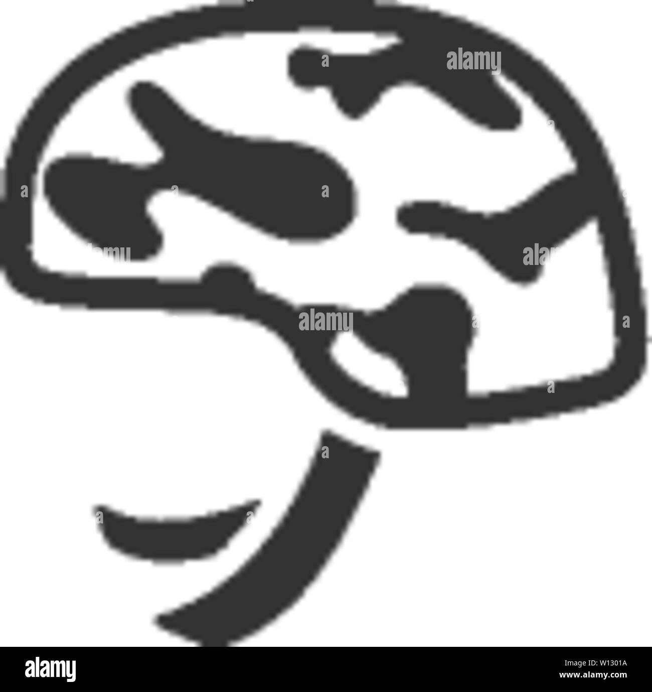 Military helmet icon in single color. Object army head protection ...