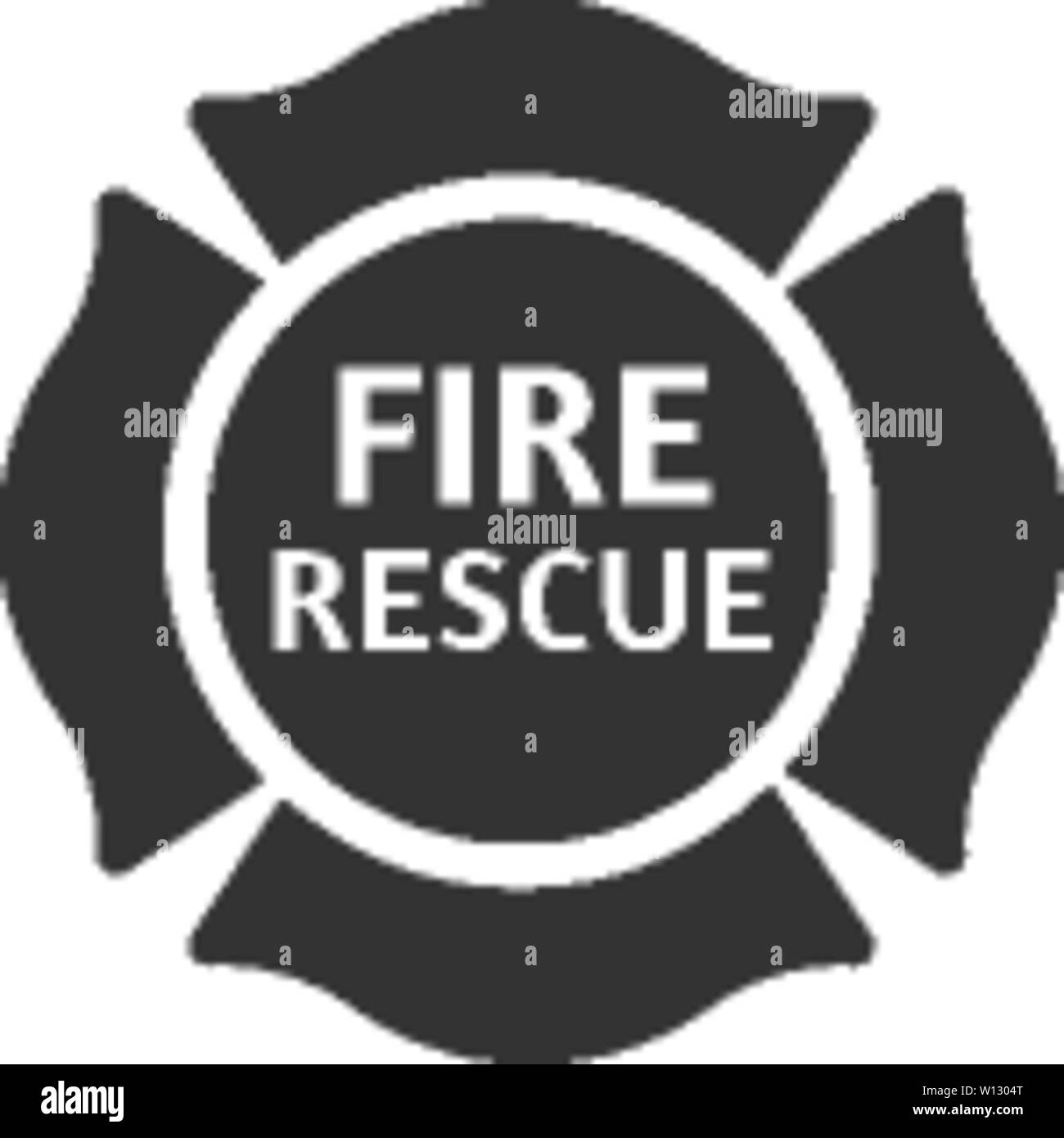 Firefighter emblem icon in single color. Service fireman coat of arms ...