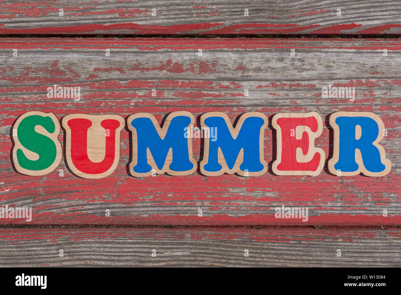 Wooden word summer! on hi-res stock photography and images - Alamy