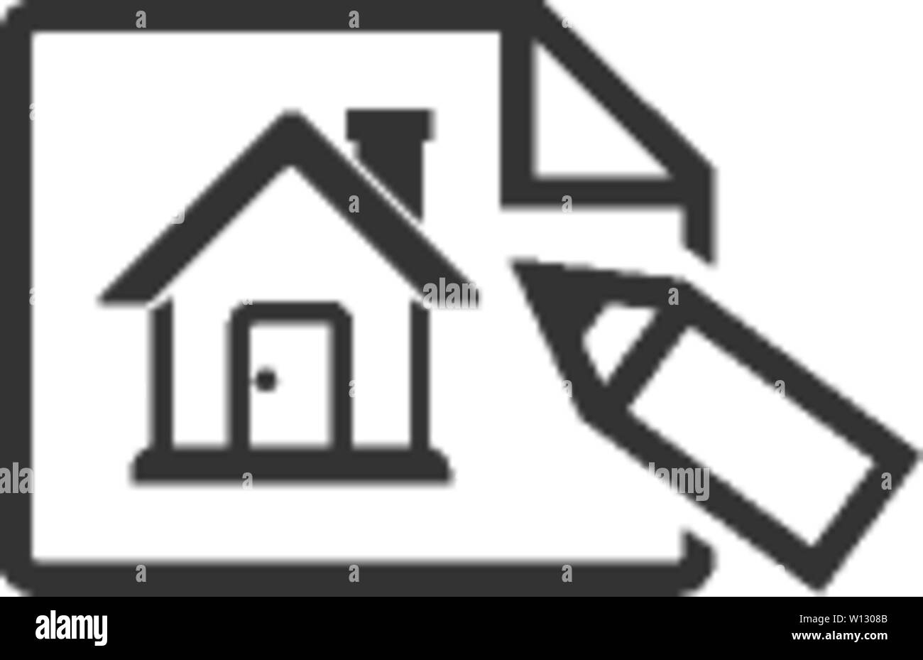 Blueprint icon in single grey color. Property house design mortgage ...