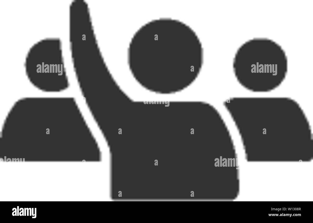 People raise hand icon in single color. Business finance buying auction ...