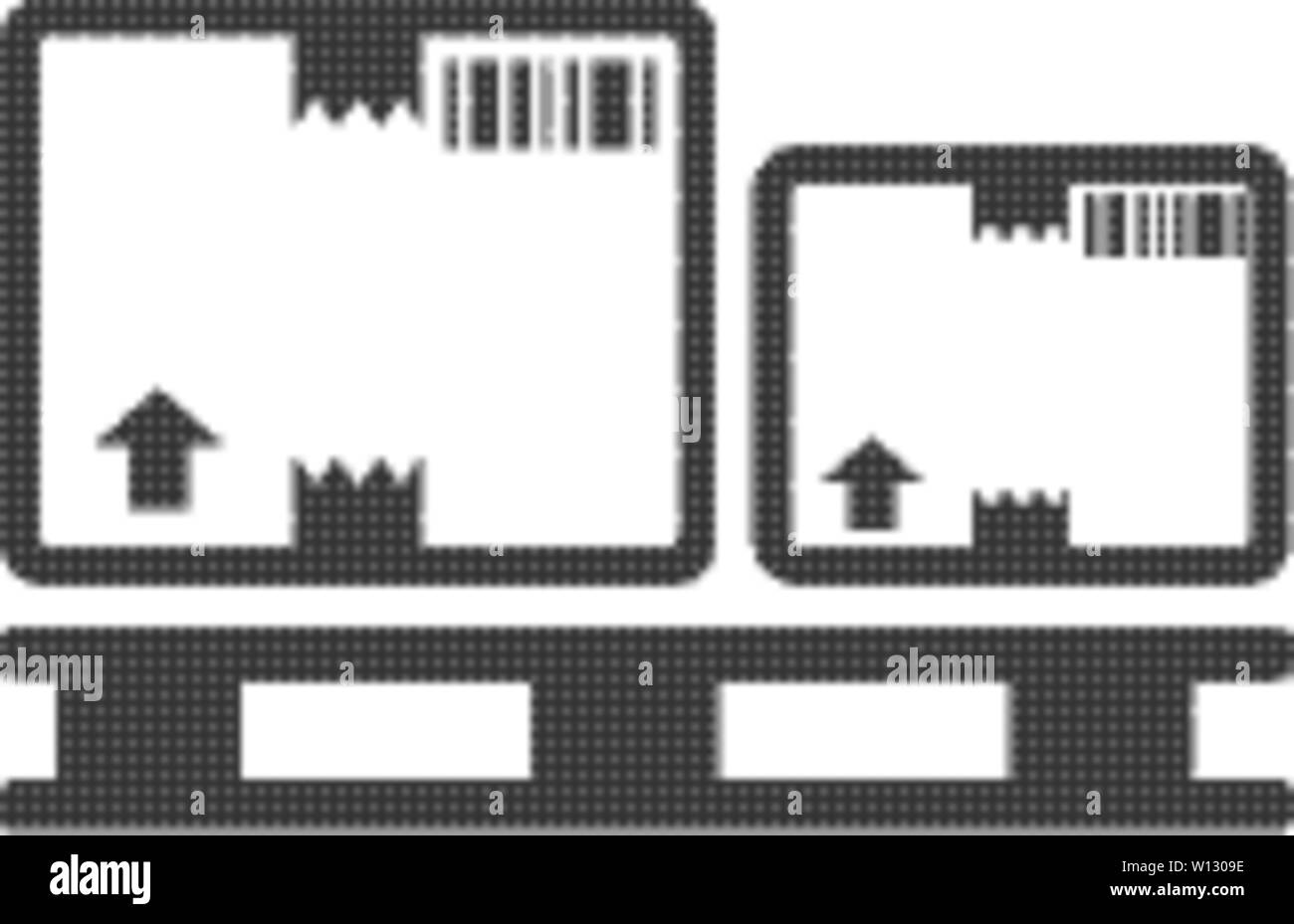 Logistic box icon in single grey color. Delivery, storage, shipping ...