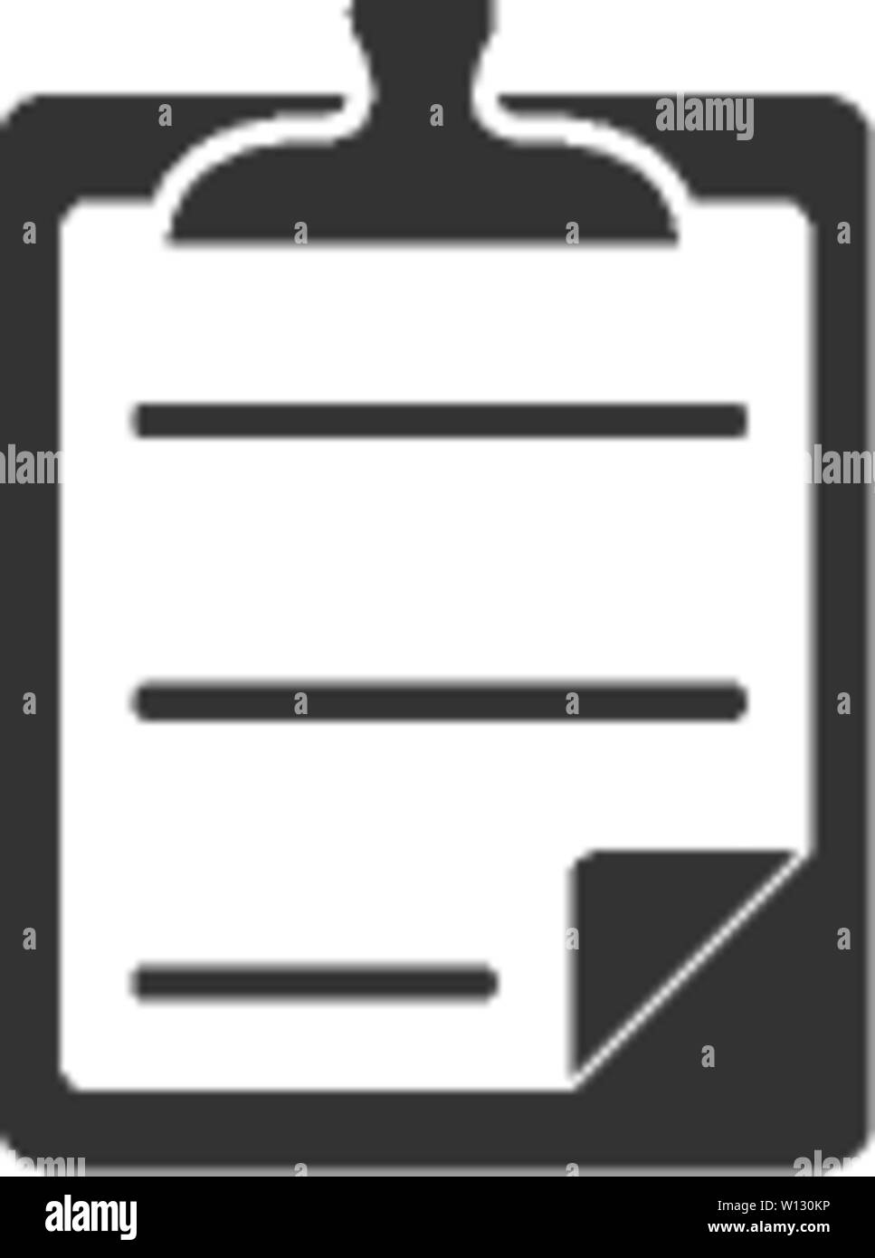 Checklist icon in single grey color. Office report information Stock ...