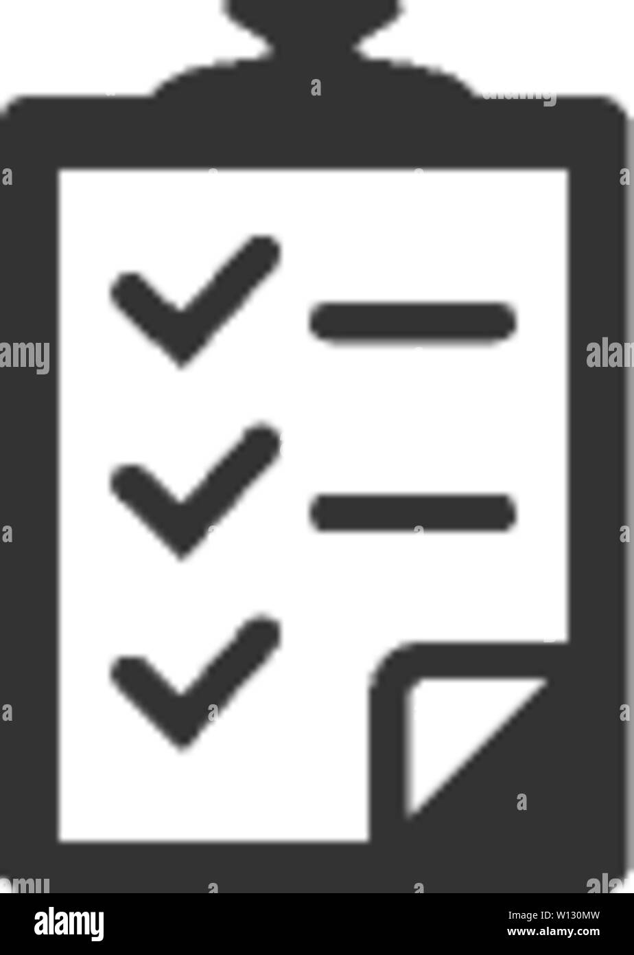 Checklist icon in single grey color. Office report information Stock ...