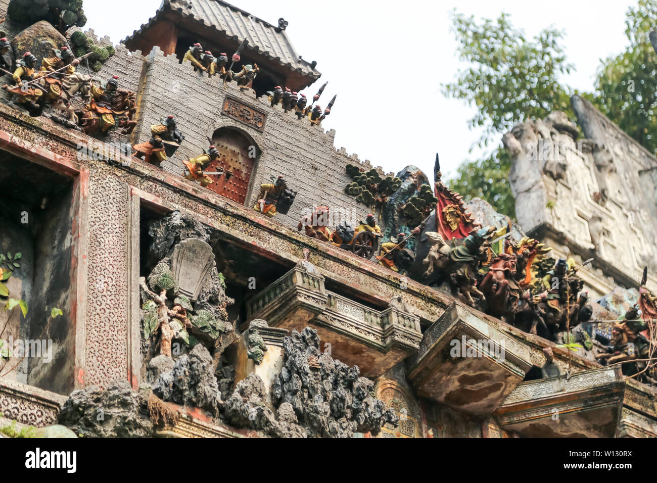 Exterior of the architectural sculpture of the ancestral temple in ...
