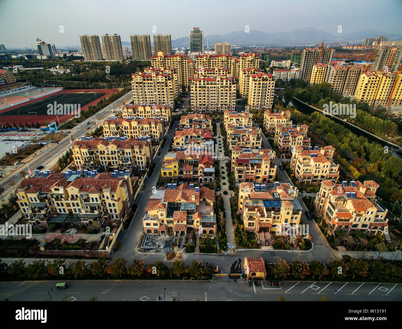 Aerial shooting of the city, a bird's-eye view of the city Stock Photo ...