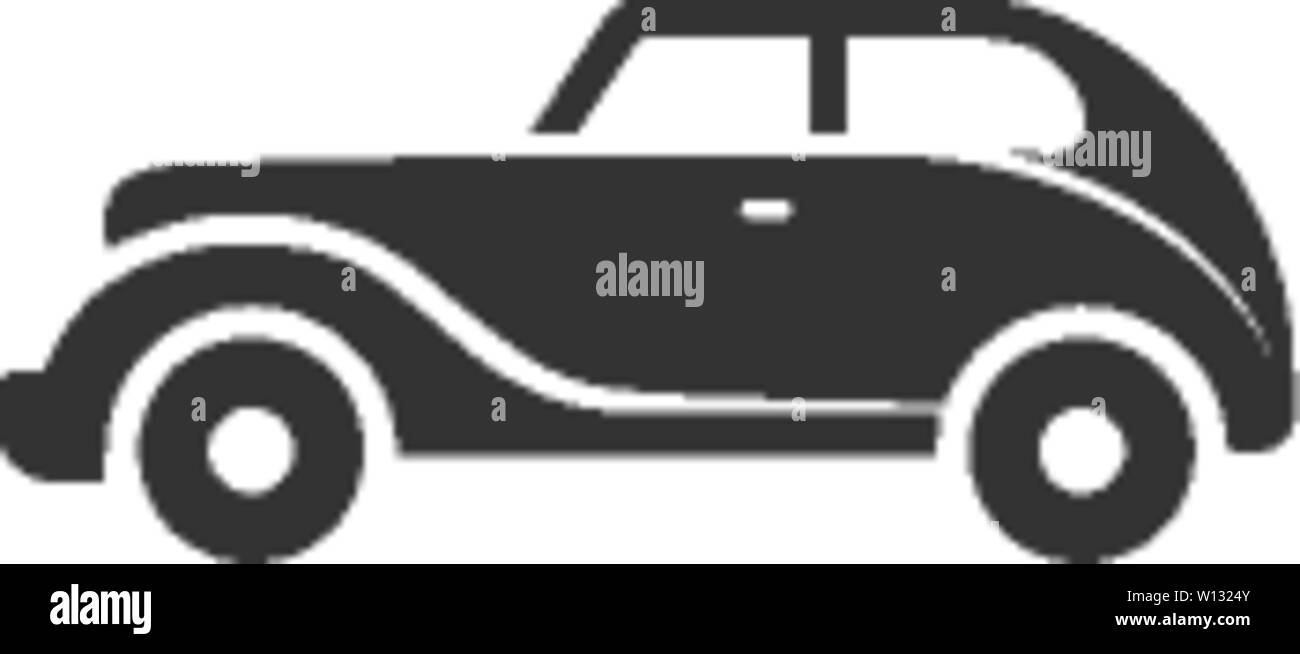 Vintage car icon in single grey color. Retro automotive collector Stock ...