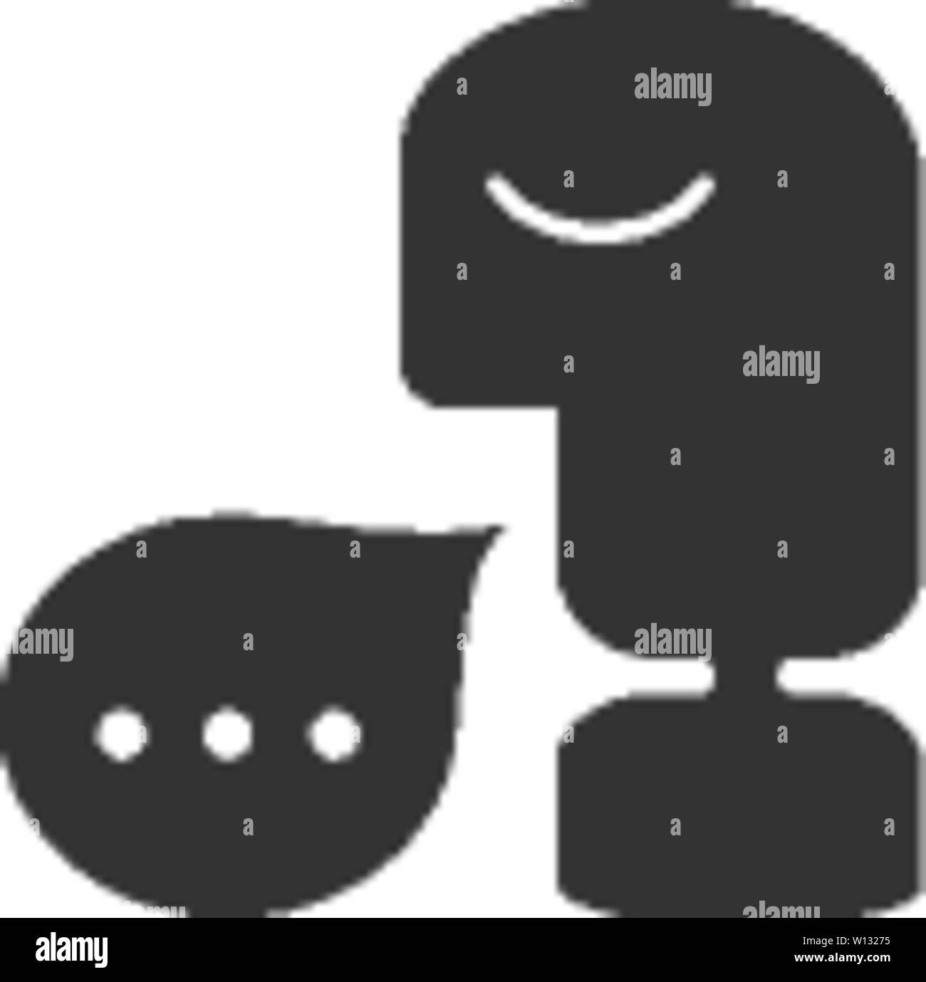 Contact icon in single grey color. Man talk bubble communicate business ...