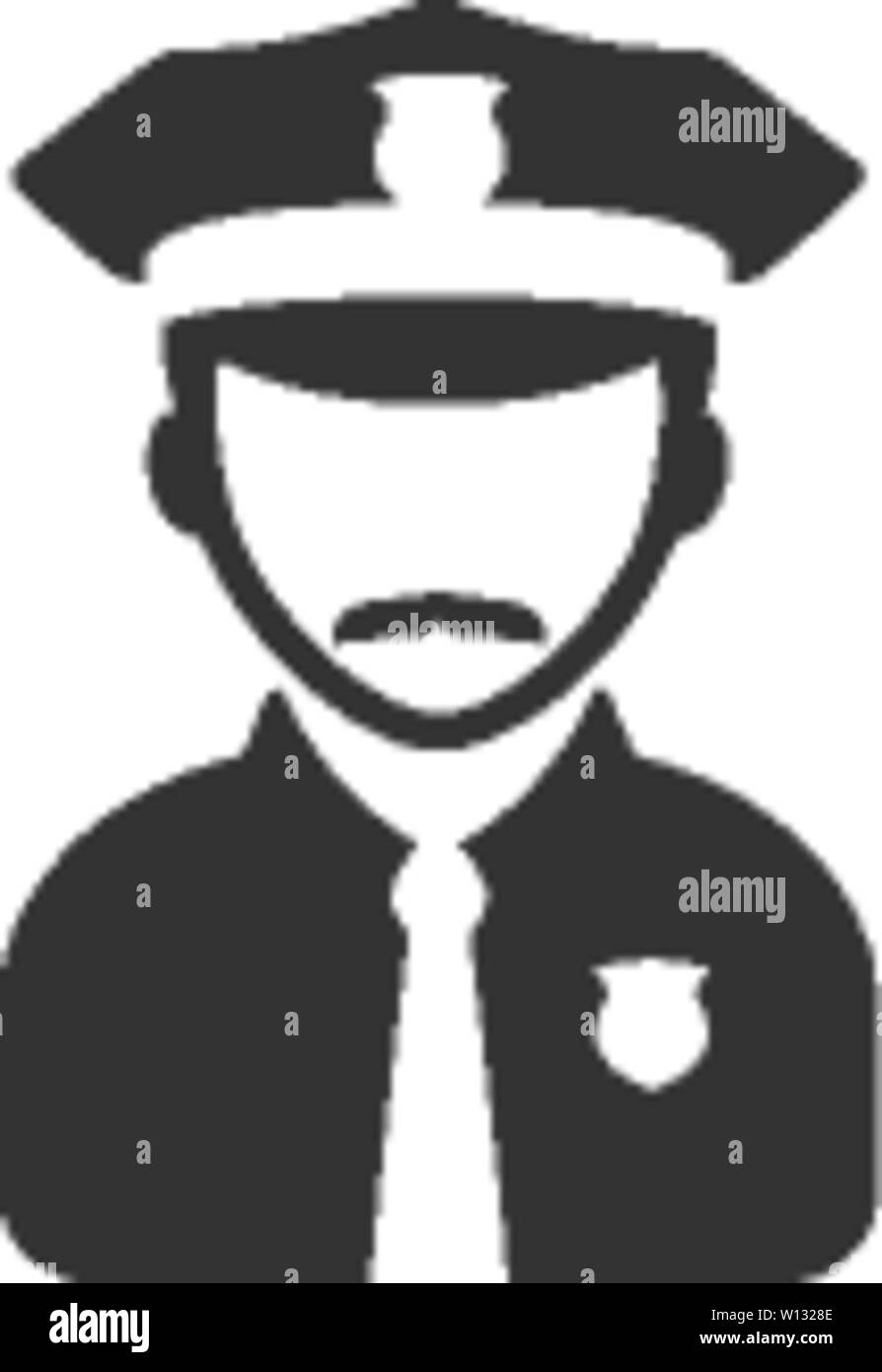 Police avatar icon in single color. People service security guard ...