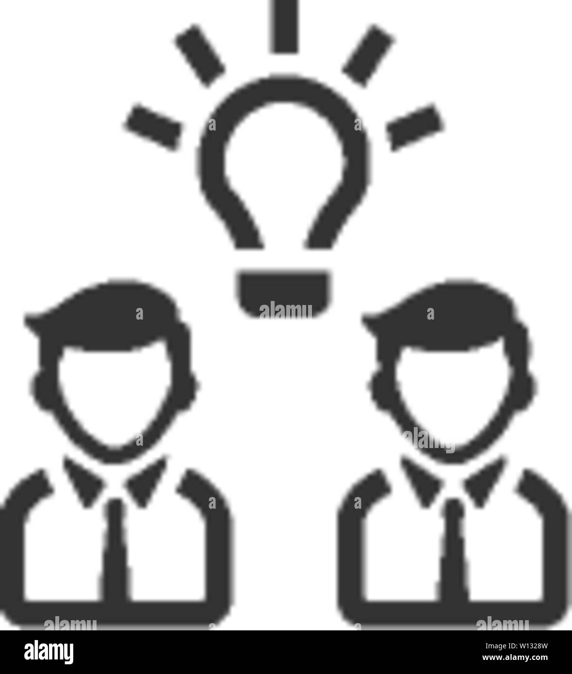 Teamwork icon in single color. Business communication discussion idea ...