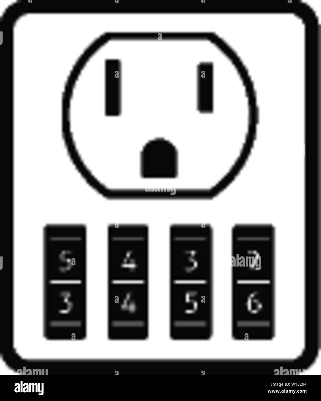 Protected electric outlet icon in single grey color Stock Vector Image ...