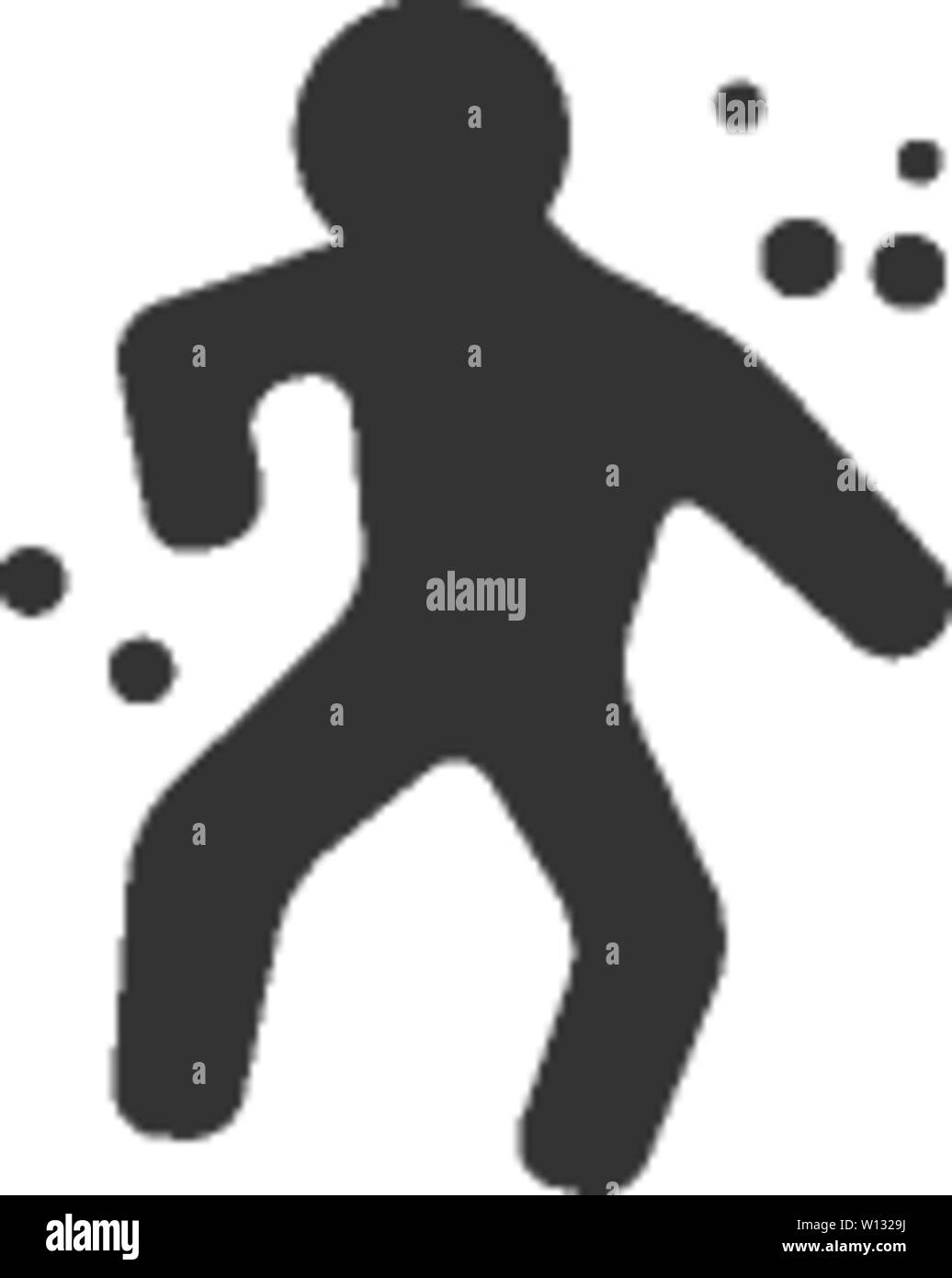 Crime victim icon in single color. Science investigation human body ...