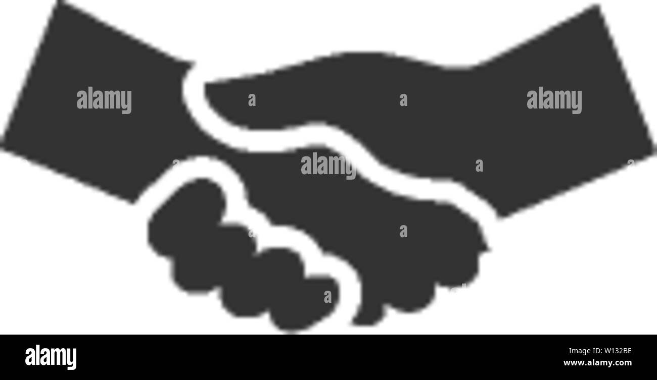 Handshake icon in single grey color. Business people agreement Stock ...