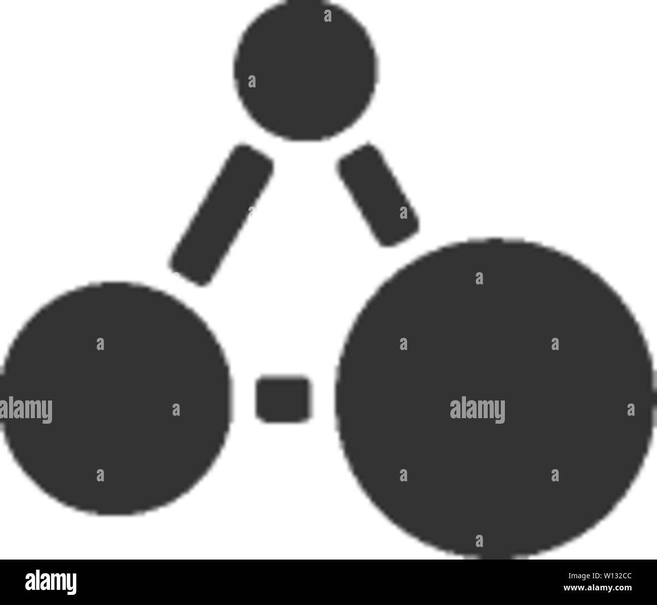 Connected dots icon in single grey color. Teamwork business Stock ...