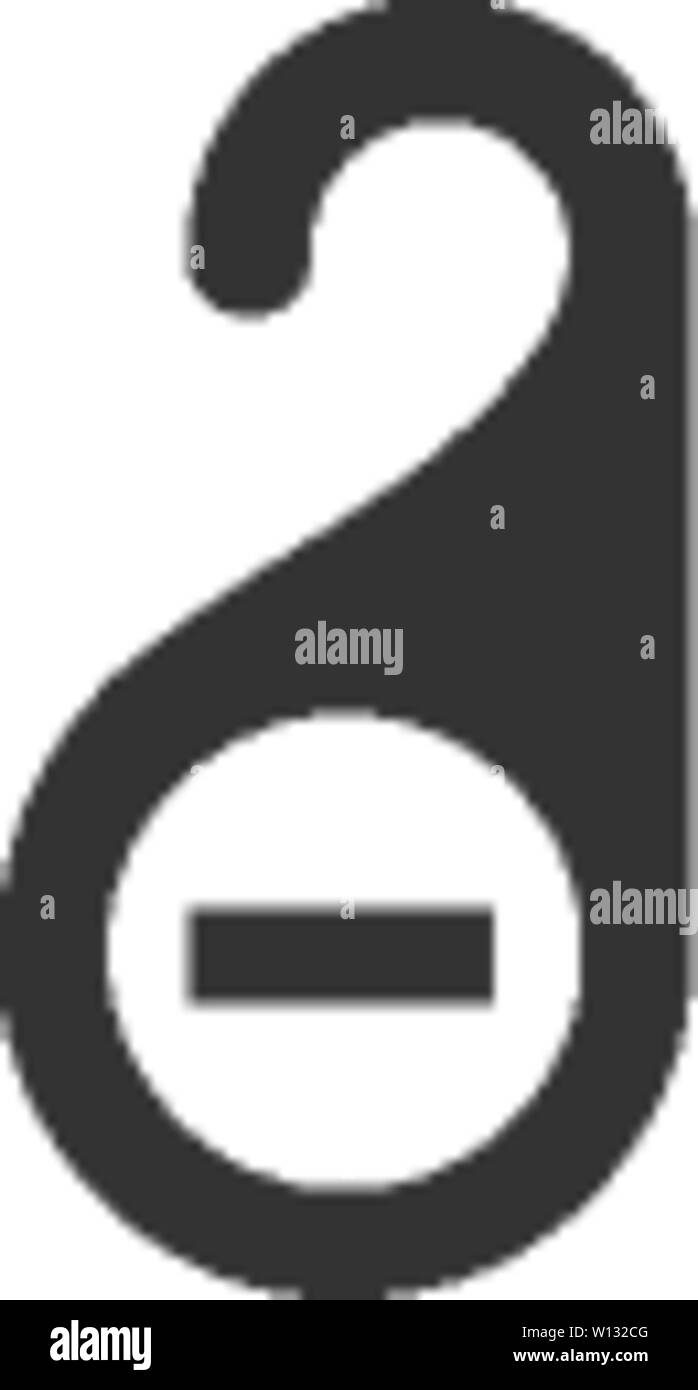 Door handle label icon in single color. Hotel room service disturb ...