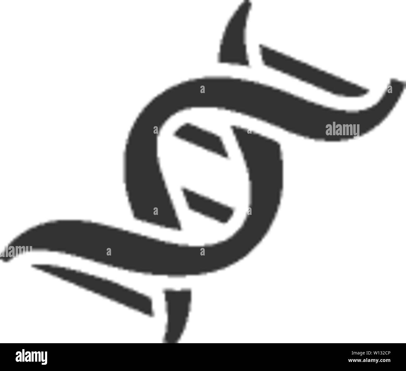 DNA strands icon in single color. Science biology body chromosome ...