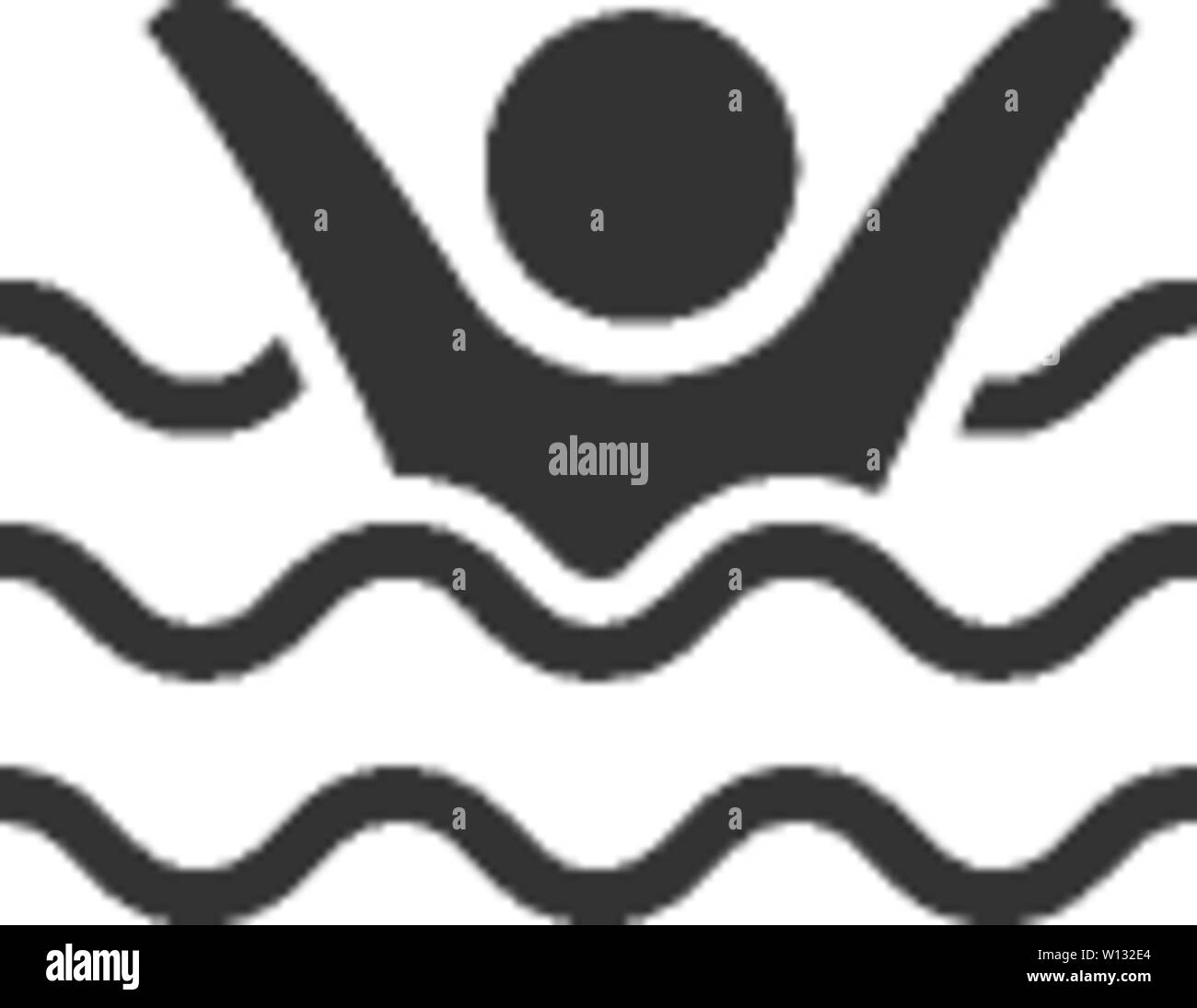 Drowned man icon in single color. People accident water sea beach ...