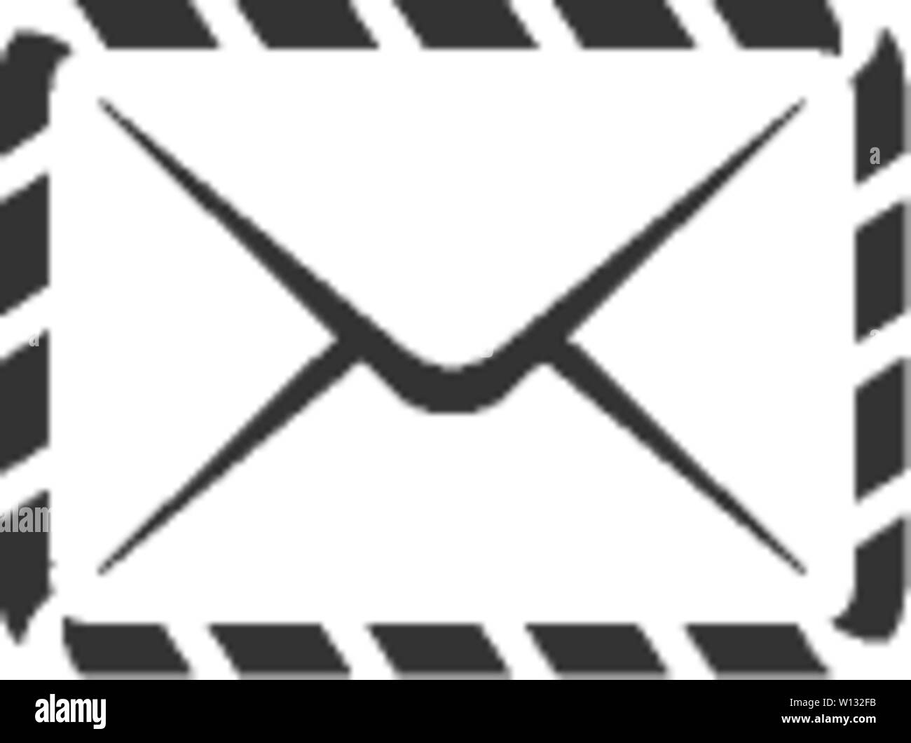 Letter icon in single grey color. Message postal correspondence email ...