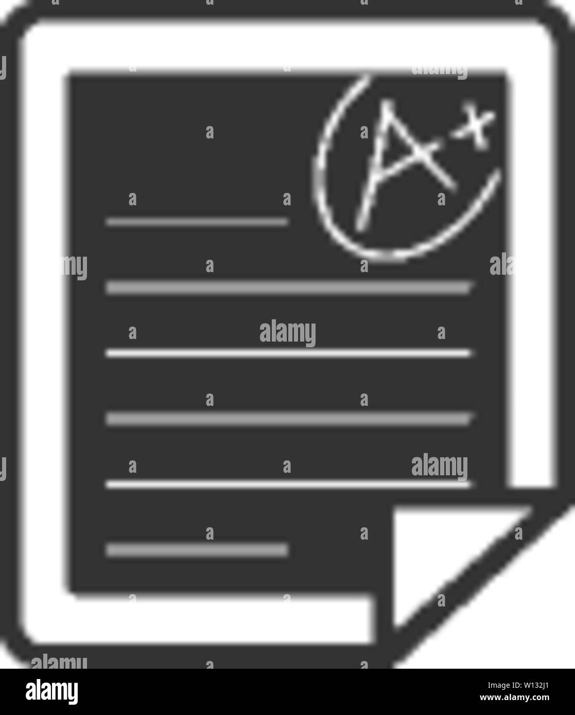 Exam result icon in single color. Education school student essay paper ...