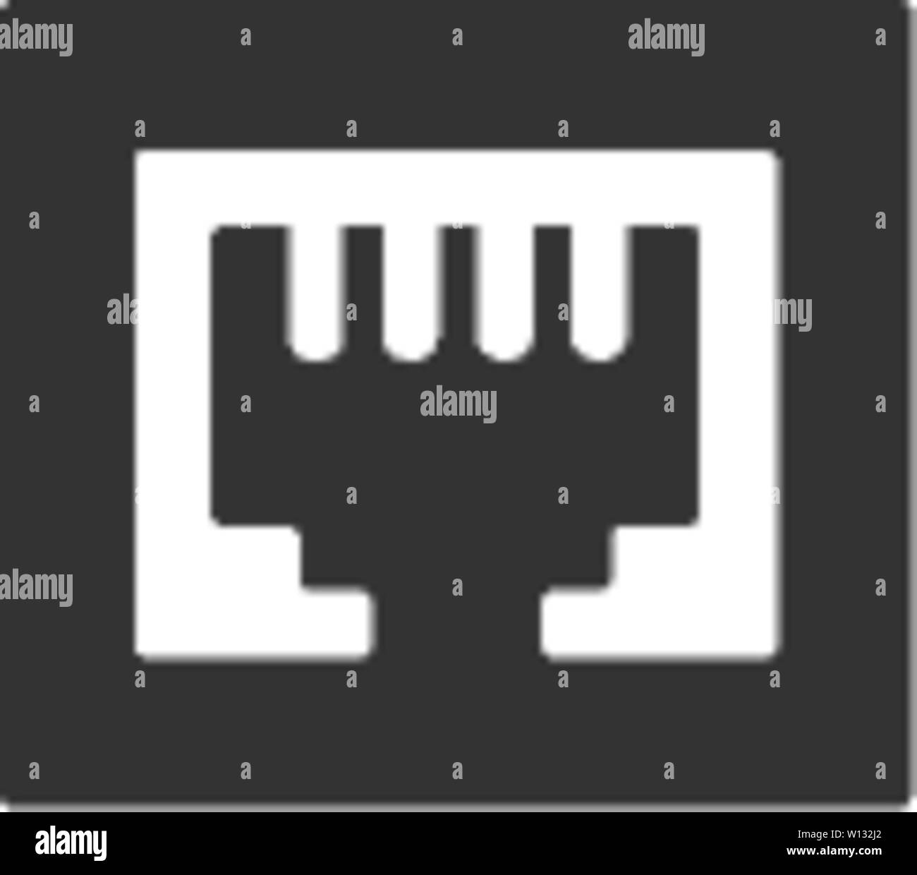 Local area connector icon in single color. Computer network internet ...