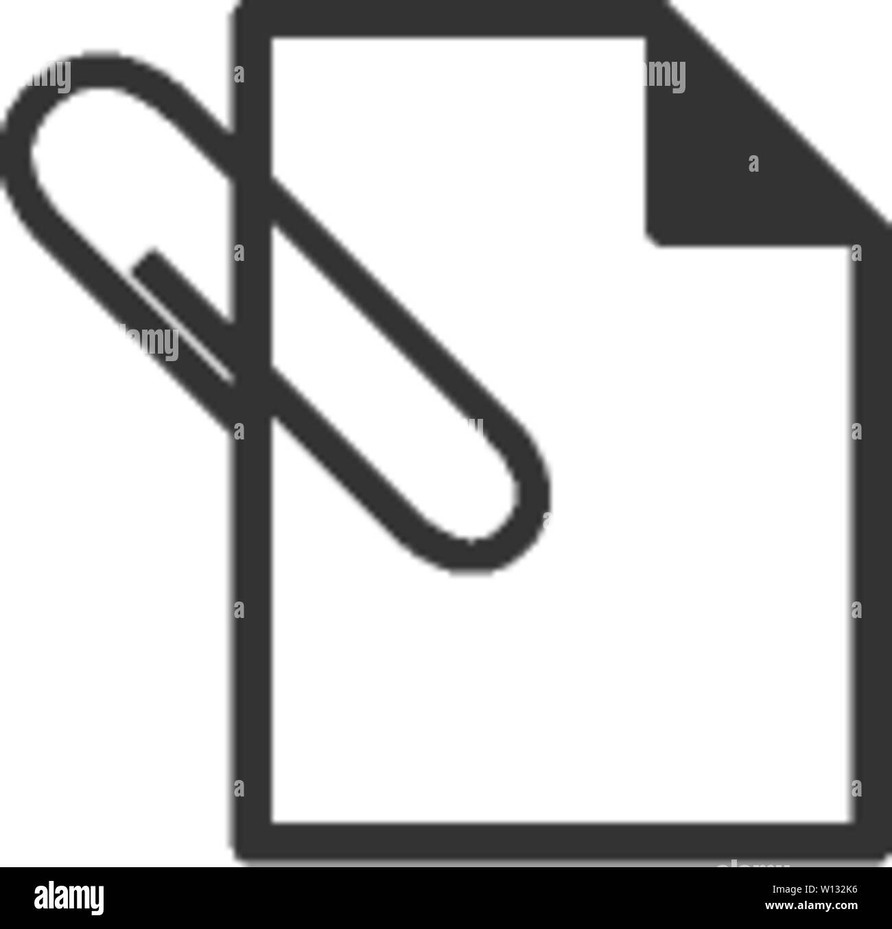 Attachment File Icon In Single Color Internet Communication Email